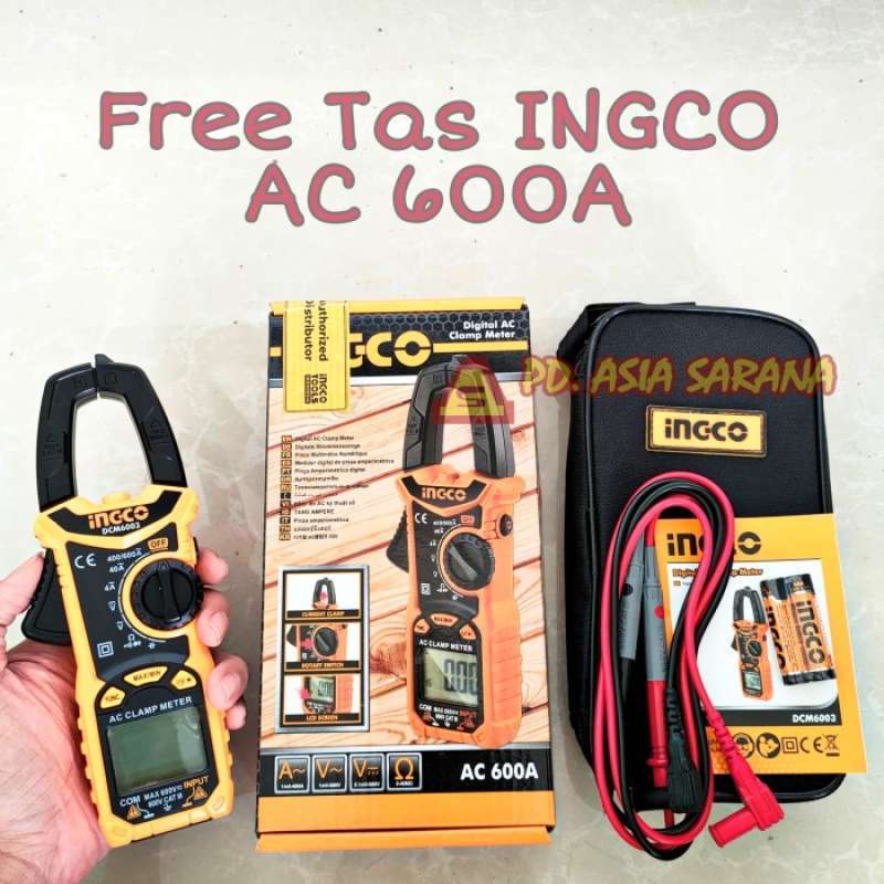 Jual Digital LCD Clamp Meter AC/DC 6000 Count INGCO DCM6003 Tang 600 ...