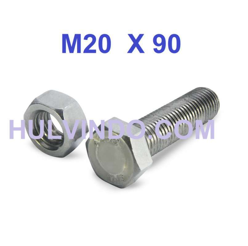 Promo Baut Mur Hex Stainless Steel 304 M20 X 90 Diskon 23% di Seller BERKAH RAMAI - Bangka, Kota ...