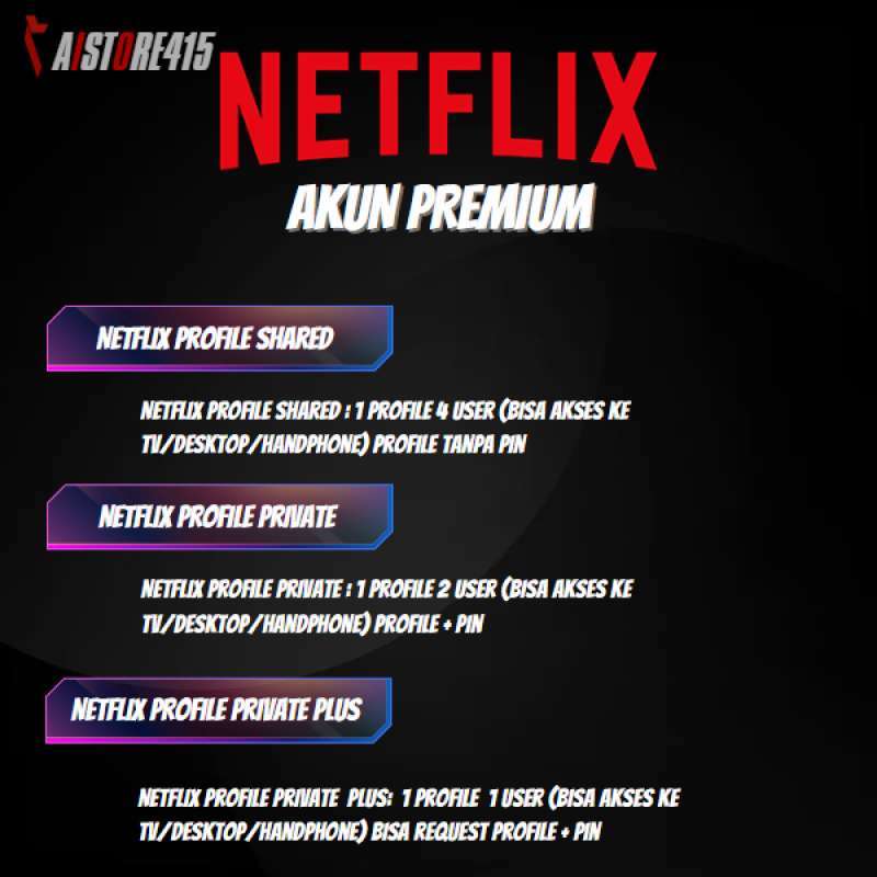 Jual Netflix Akun Premium Profile Private 30 Hari [garansi] [1 User] Di ...