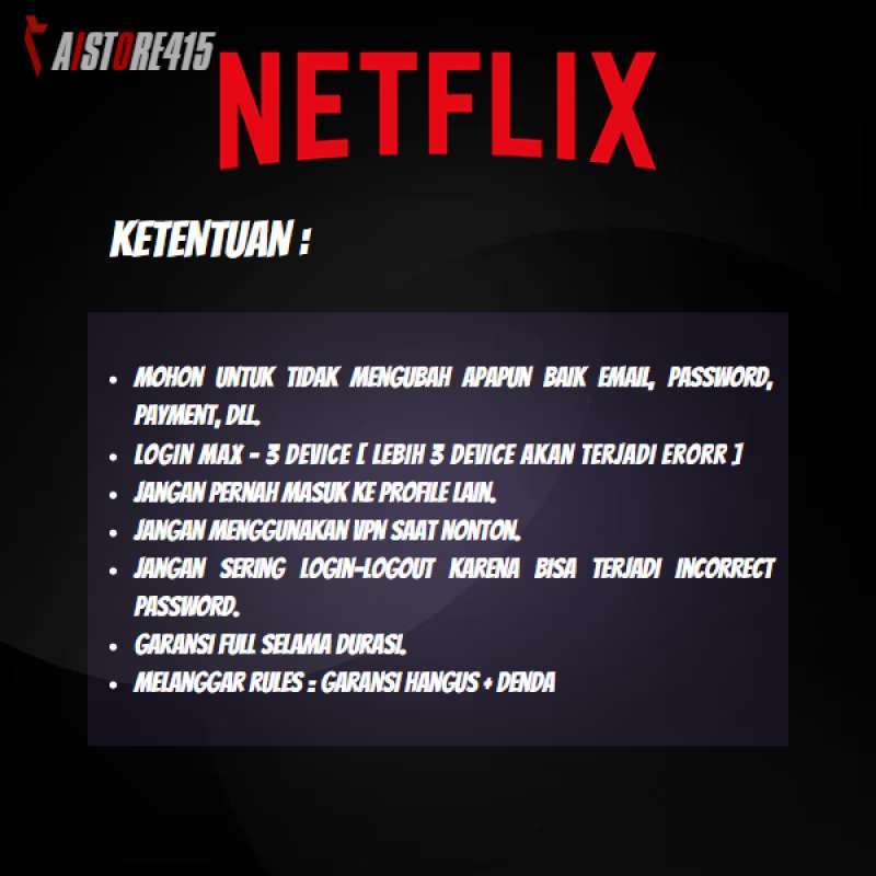 Jual Netflix Akun Premium Profile Private 30 Hari [garansi] [1 User] Di ...
