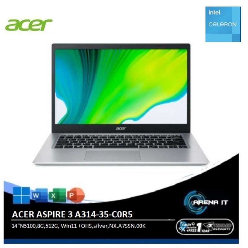 Jual Acer Aspire 3 A314-35-c0r5 (14n5100,8g,512g, Win11 +ohs,silver,nx ...