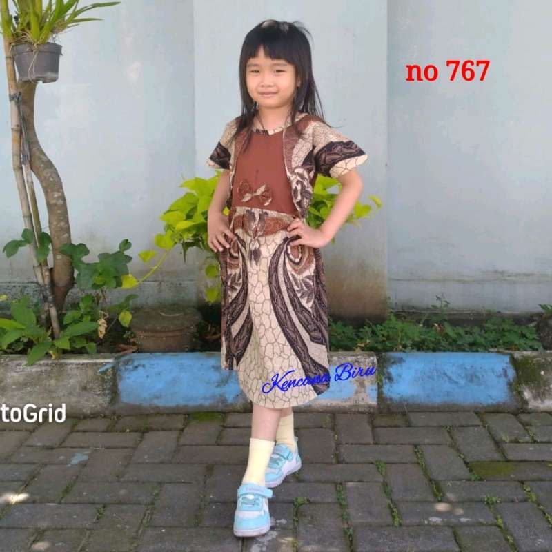 Jual 767 rok gaun dress batik modern anak perempuan seragam keluarga di ...