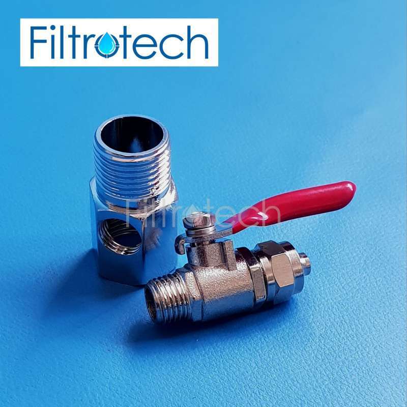 Jual Stop Kran Ro Konektor Fitting Ro Ball Valve Fitting Ro Selang 1/4 ...