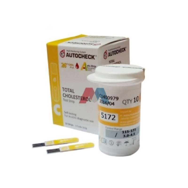 Jual Refill Strip Test Cholesterol Autocheck Kolestrol Isi 10 Auto ...