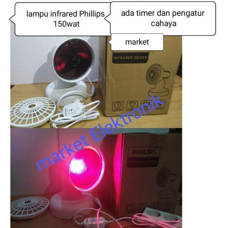 Jual Lampu Terapi Infrared Phillips 150wat + Timer Dan Pengatur Cahaya ...