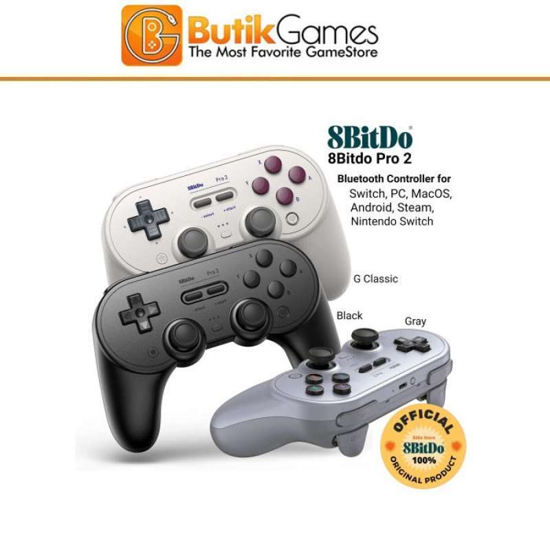 Promo 8BitDo Pro 2 Bluetooth Wireless Gamepad Controller - Multicolor ...