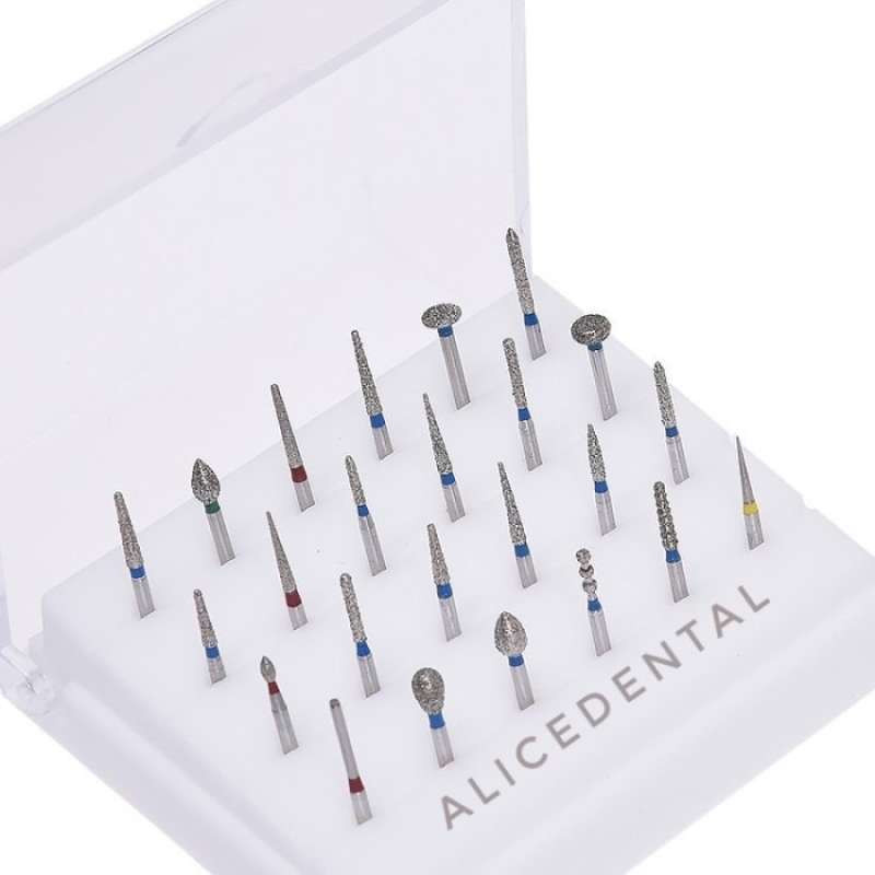Jual Dental Diamond Bur Set Isi 24 High Speed + Kotak Box Holder Highspeed Di Seller Nur Nur ...