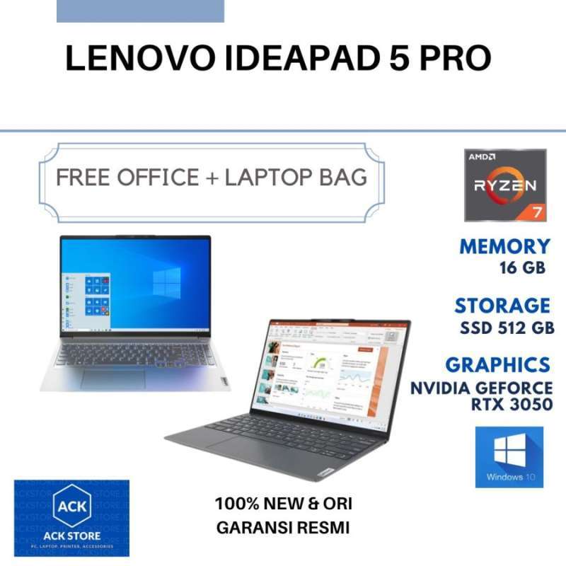 Jual Lenovo IdeaPad 5 IP5 KYID L0ID PRO R7-5800H 16GB SSD 512GB RTX3050 ...