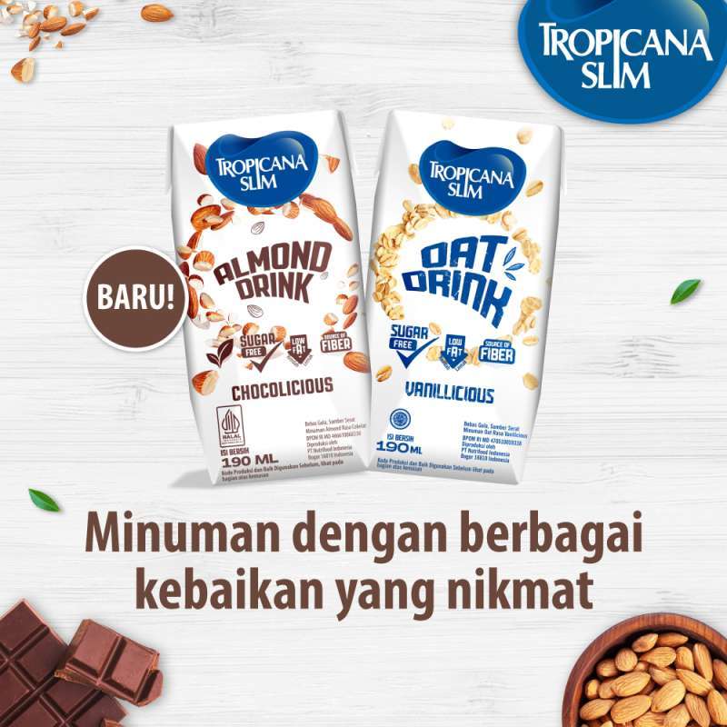 Promo Tropicana Slim Almond Drink Chocolicious 190ml (4 Pcs) - Minuman Almond Ready To Drink ...