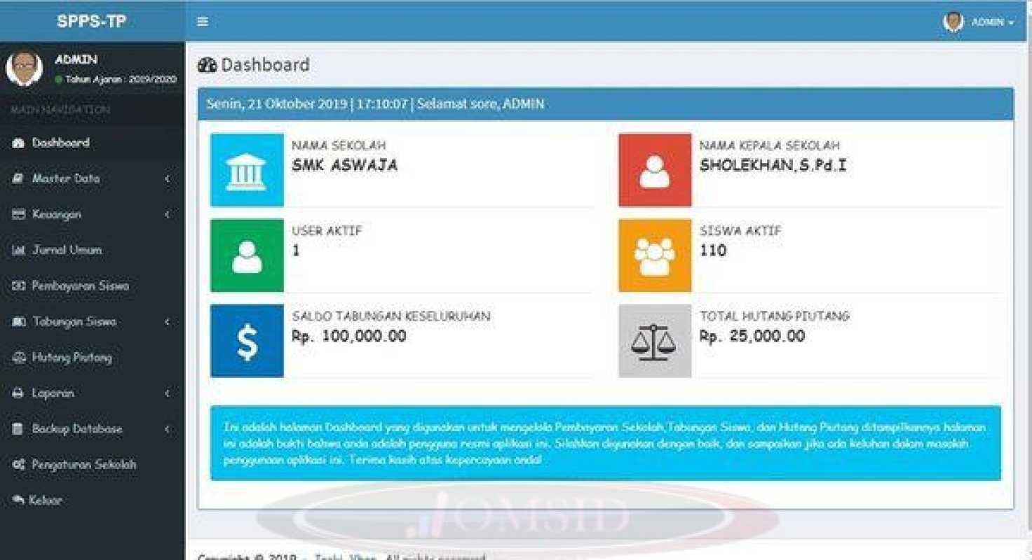 Jual Aplikasi Pembayaran Spp Dan Administrasi Sekolah Berbasis Web Di Seller Omsid Computer ...