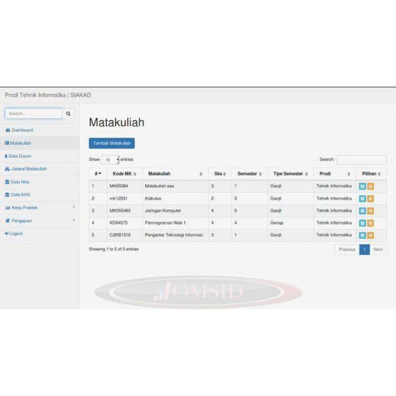 Jual Aplikasi Siakad Berbasis Web Dan Ajax Full Source Code Di Seller Omsid Computer - Wanasari ...