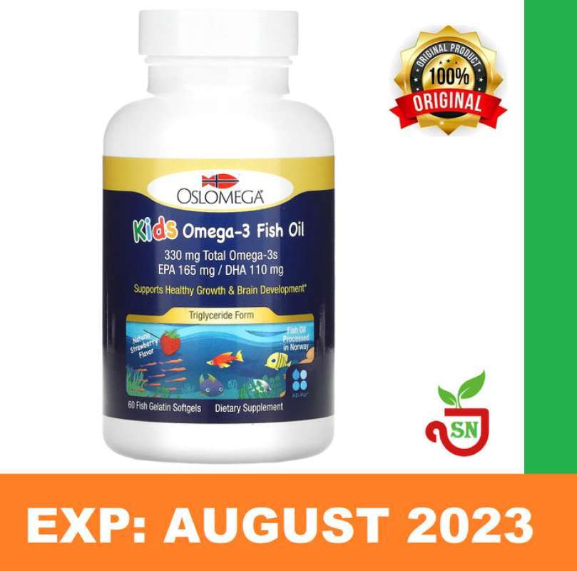 Jual OSLOMEGA, KIDS OMEGA-3 FISH OIL, STRAWBERRY FLAVOR, 60 FISH ...