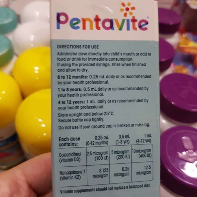 Jual Pentavite Vitamin D3 & K2 Infant & Kids Liquid 0.5-12years Di ...