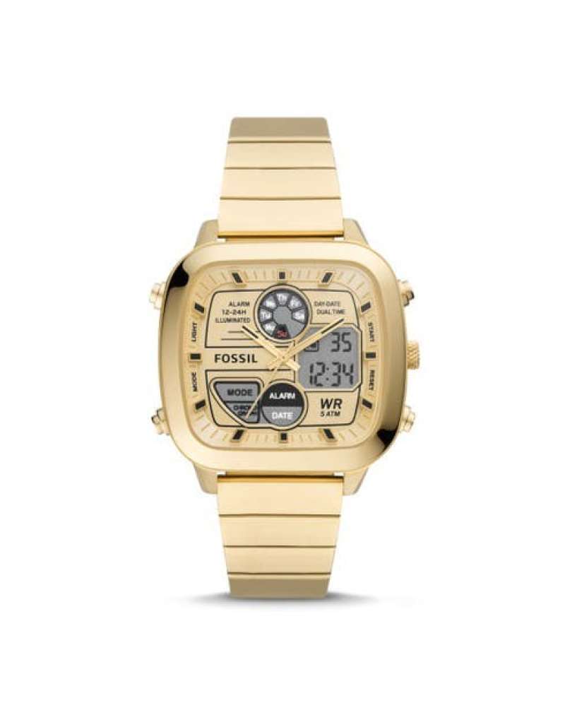 Jual FOSSIL Retro Analog-Digital Gold-Tone Stainless Steel Watch di ...