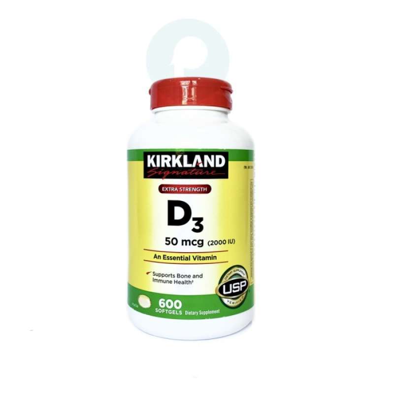 Jual Kirkland Signature Extra Strength Vitamin D3 50 Mcg 600 Softgels ...