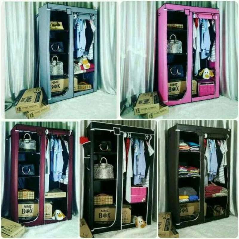 Promo Lemari baju/pakaian/rak/box/portable/tempat penyimpanan pakaian ...