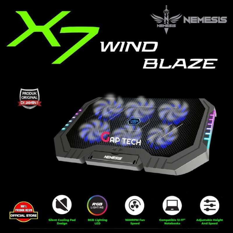 Promo NYK Nemesis X7 / X 7 Wind Blaze Silent Gaming Cooling Pad / Fan ...