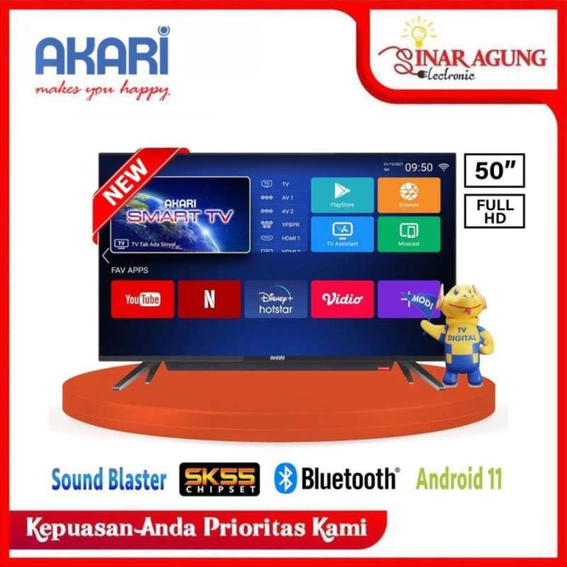 Promo LED SMART TV / ANDROID TV 50 INCH AKARI AT5550 / AT 5550 B RESMI ...