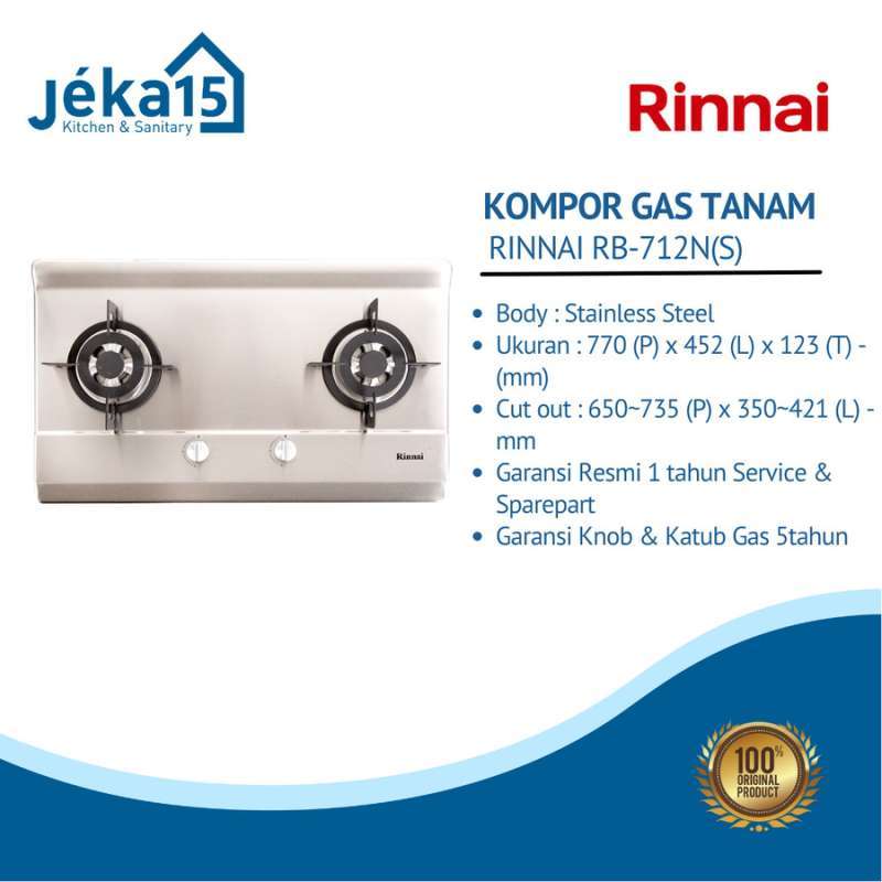 Jual Rinnai Rb-712n (s) Kompor Tanam Stainless Di Seller Jeka15 Kitchen & Sanitary - Braga, Kota ...