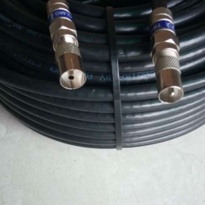 Promo kabel antena tv Jack compress 100m plus connector female dan male ...