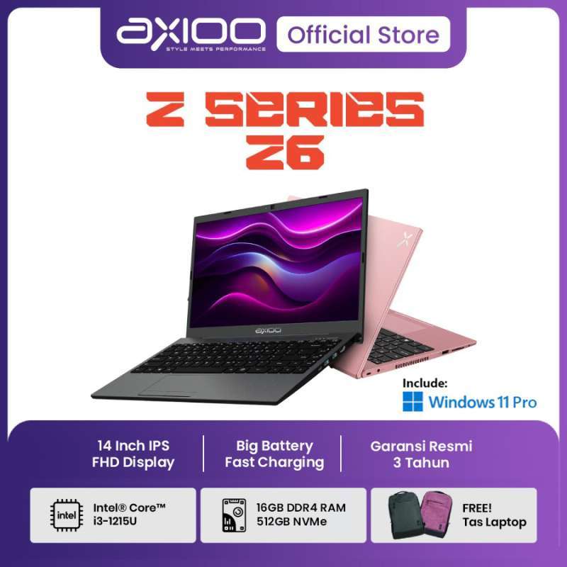 Jual Laptop Axioo Mybook Z6 (RAM 16GB/512GB NVMe) 14” Full IPS Display - Windows 11 – Intel Core ...