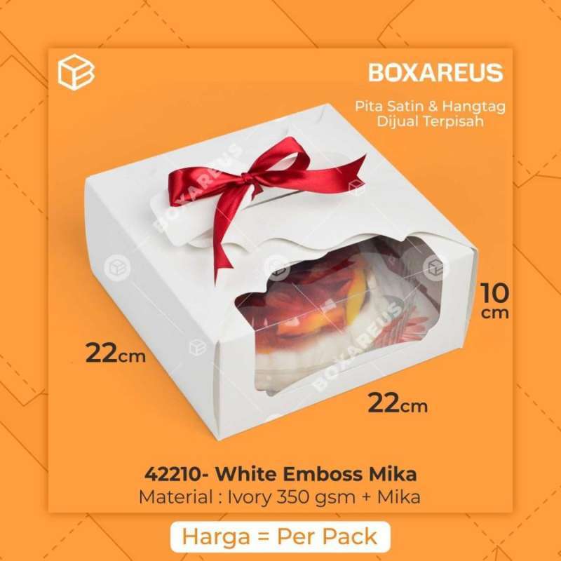 Jual Box Packaging Mika Cake Box Kotak Kemasan Dus Kue | 42210 White di ...