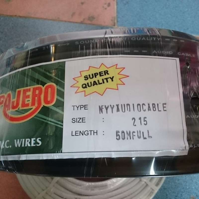 Promo Kabel listrik serabut 2x1,5 per rol(1roll 50m full) hitam & putih ...