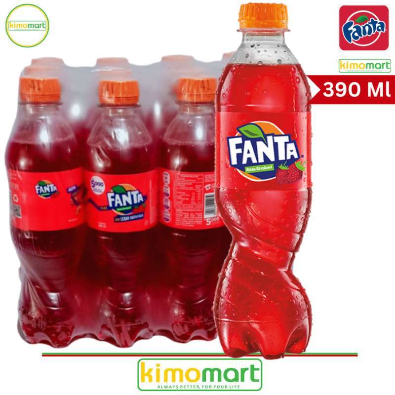 Jual 1 Karton Fanta botol rasa strawberry 390 ml - kimomart di Seller ...