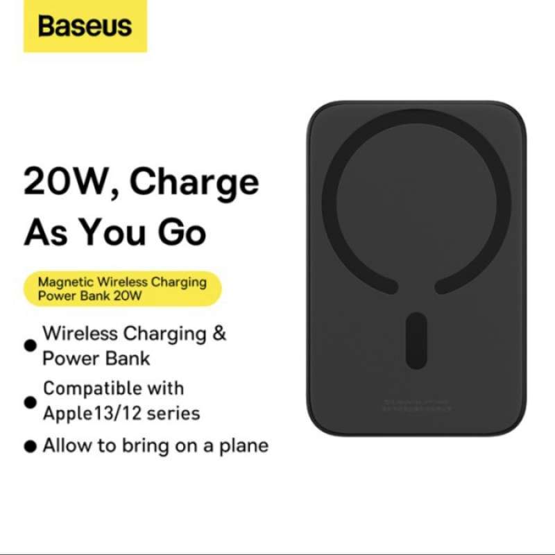 Promo BASEUS WIRELESS POWER BANK MAGNETIC MAGSAFE 20W 10000mAh FAST CHARGING Diskon 33% di ...
