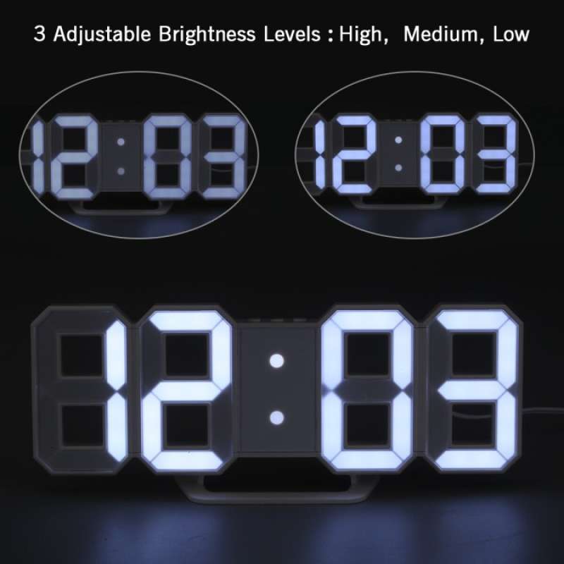 Jual Jam LED Digital Besar 3D Meja Dinding Clock Desktop Suhu Tanggal ...