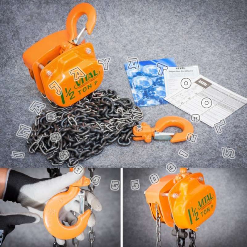 Promo Original Takel VITAL Chain Block 1,5 Ton x 3 Meter Hand Manual ...