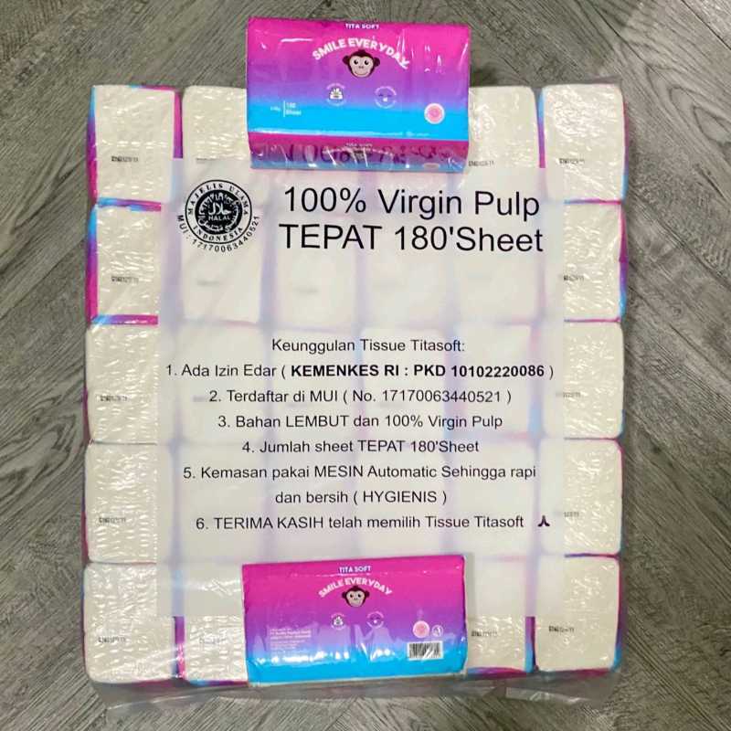 Jual Tisu Tita Soft 180 Sheet / 2 Ply Tissue Facial 100% Virgin Pulp ...