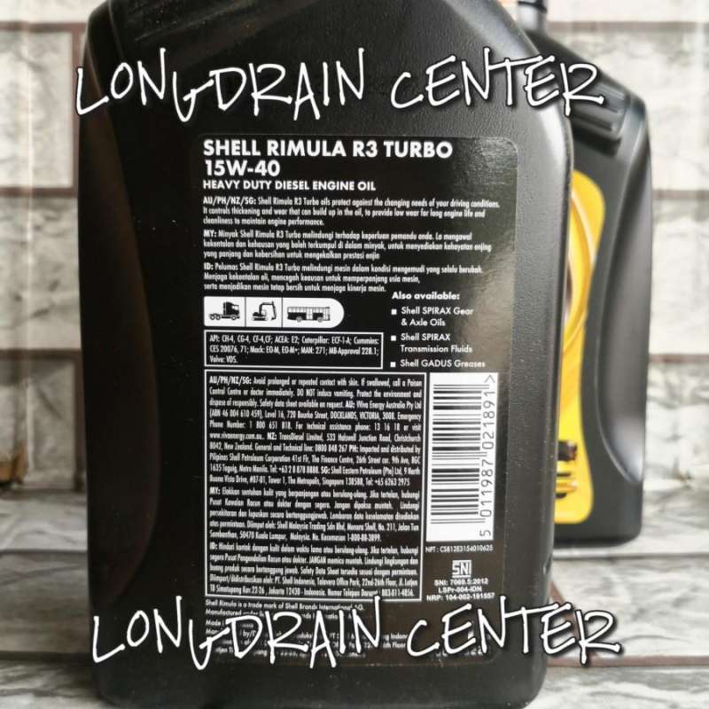 Jual Oli Diesel Shell Rimula Re Turbo 15w40 1 Liter Di Seller Longdrain ...
