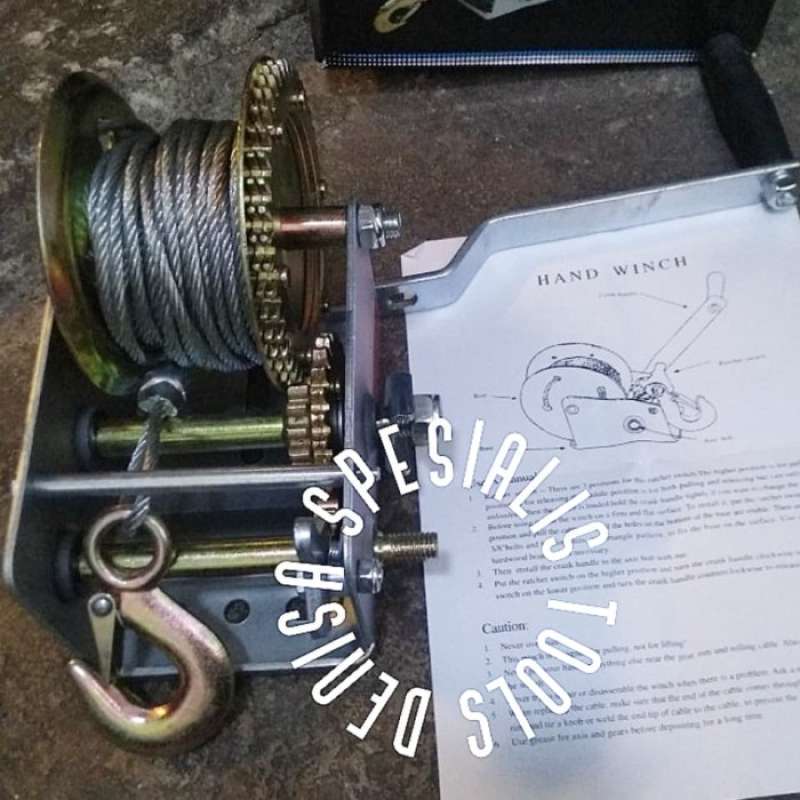 Promo MANUAL WIRE ROPE HAND WINCH 1000 LBS 450 KG KATROL DEREK ALAT ...