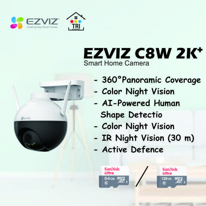 Promo EZVIZ IP Camera CCTV C8W Outdoor 4MP 2K+ Pan Tilt Wifi Wireless ...