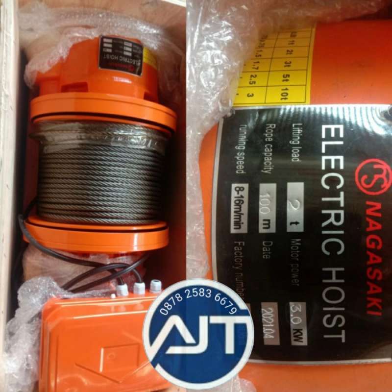 Jual (ajt)electric Winch Hoist 5 Ton X 100 Meter Winch Electrik Hoist ...