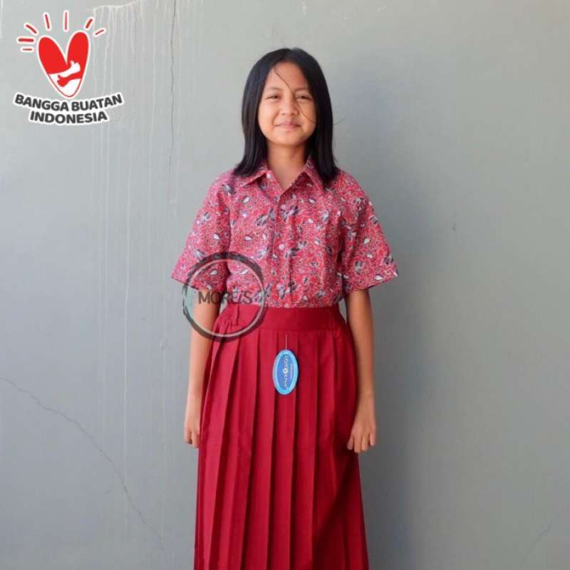 Promo Seragam Baju Batik Sd/mi/tk/paud Jm Merah - 8 Diskon 35% Di ...