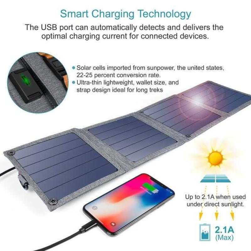 Promo Solar Panel Surya Portable Usb Foldable Powered Charger 4 Panel ...
