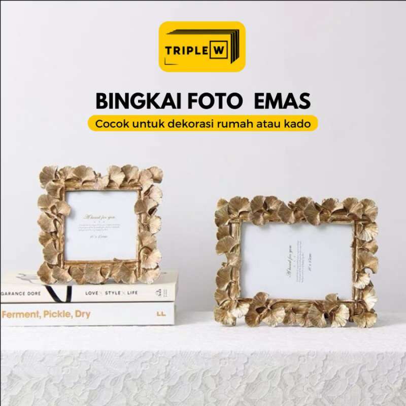 Promo Triple W Nordic Gold Photo Frame Bingkai Foto Meja Emas Figura ...