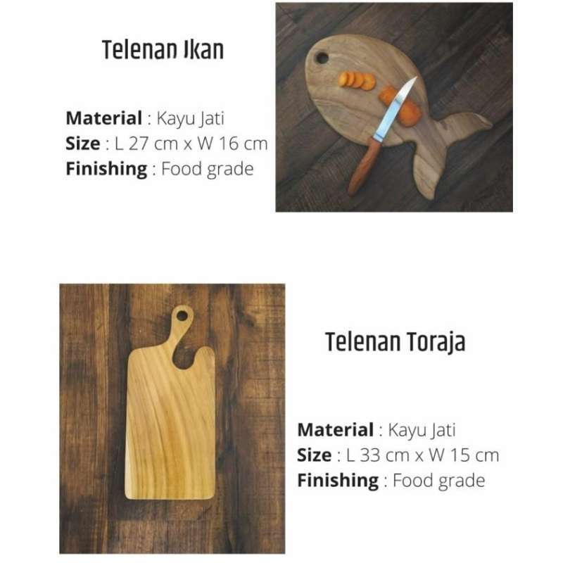 Jual Telenan Kayu Jati Ikan Toraja Food Grade Di Seller Serbamurahjogja ...