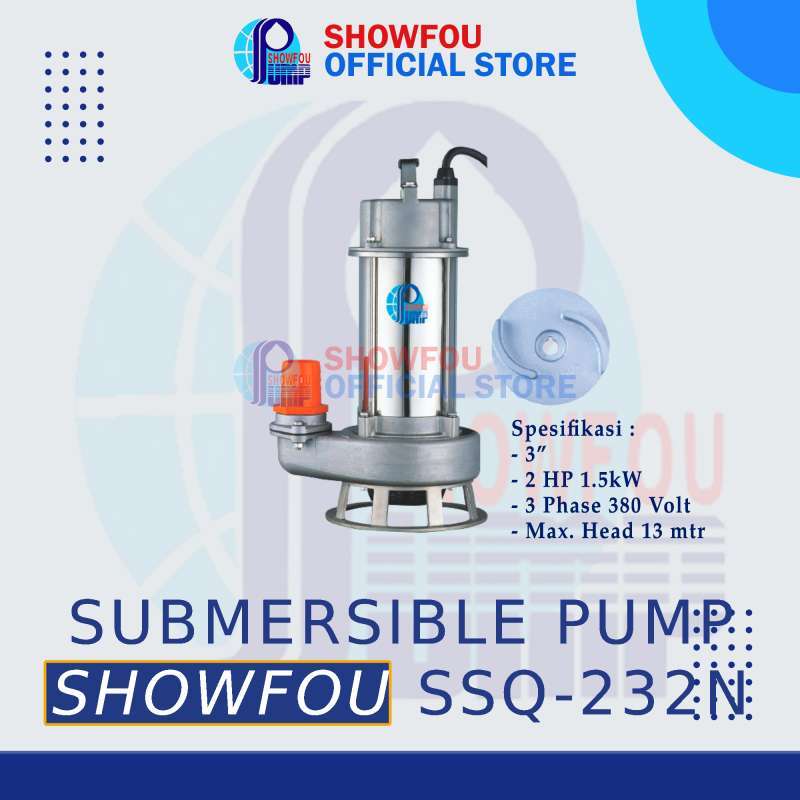 Jual Showfou Submersible Pump Ssq-232n, 2 Hp, 3 Phase 1.5 Kwatt 3 Inch ...