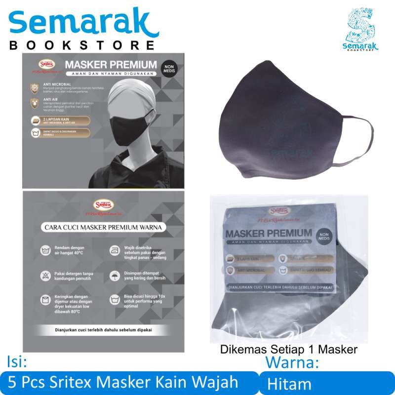 Jual Sritex Premium Masker Kain Wajah Non Medis Anti Microbial & Anti ...
