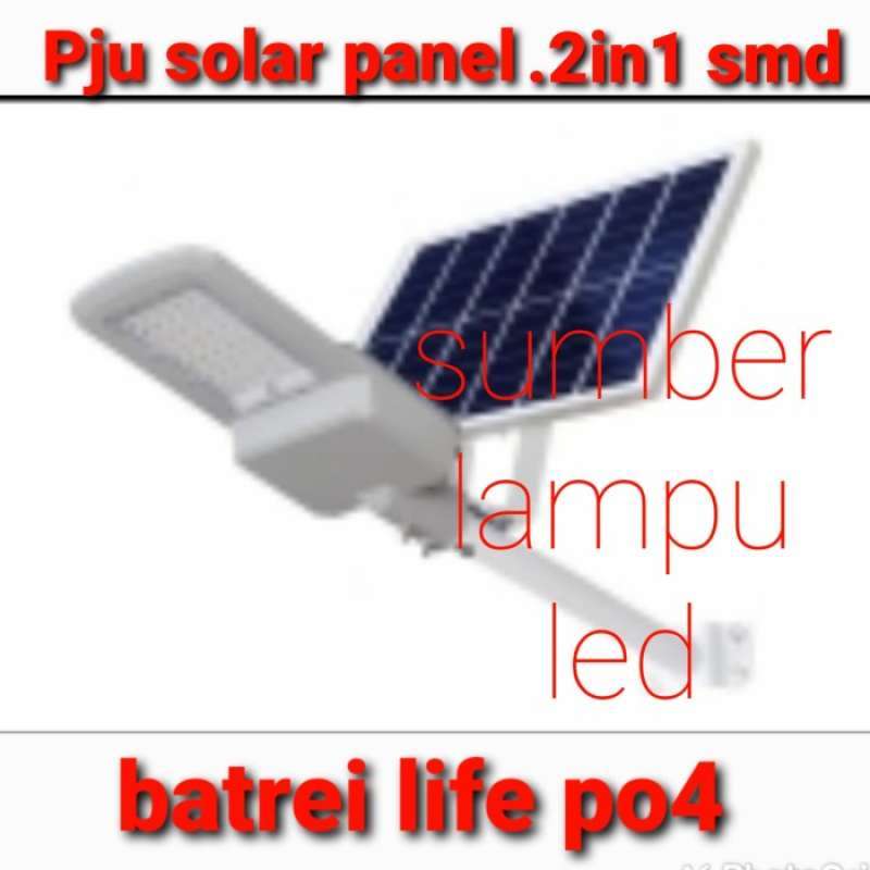 Promo pju solar panel surya 200 watt 200w street light solar all in one ...