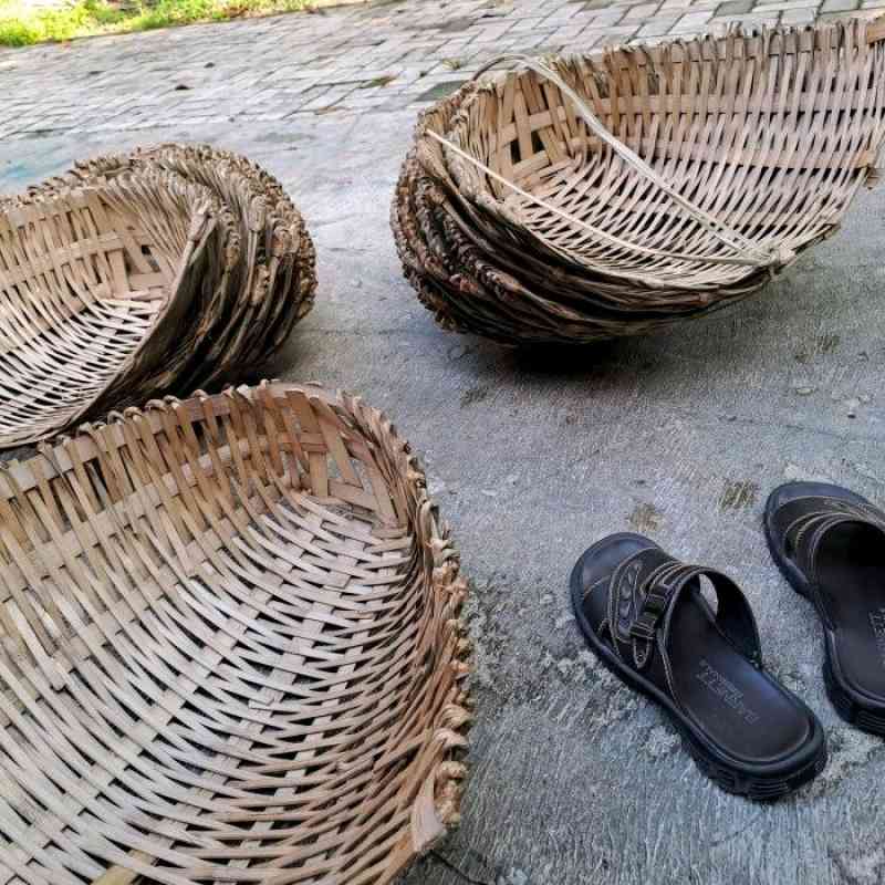 Promo 5 Pengki Bambu Anyaman Rapi Atau Serokan Sampah Jadul Tanpa ...