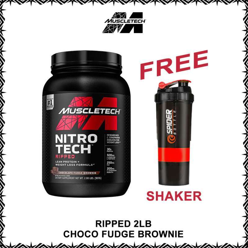Jual MUSCLETECH NITROTECH RIPPED 2LB CHOCO FUDGE BROWNIE FREE SHAKER di ...