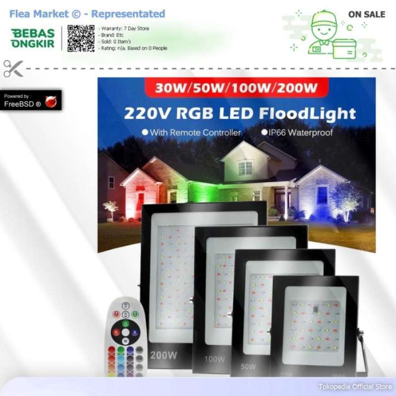 Jual Green Wisdom Lampu Sorot Led Flood Light 50w Rgb- Gw50 ...