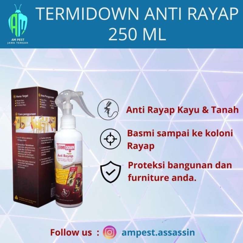 Jual Paket Basmi Rayap Tanah & Kayu Temrmidown Spray 250ml + Refill 1 ...