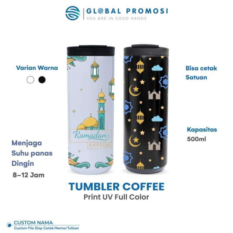 Promo COFFEE TUMBLER CUSTOM PRINT UV CETAK BOTOL TERMOS KOPI FULL COLOR ...