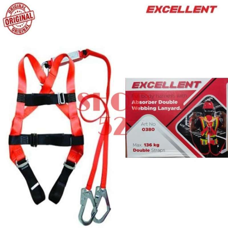 Promo Full Body Harness DOUBLE Hook Besar dengan Shock Absorber Diskon ...
