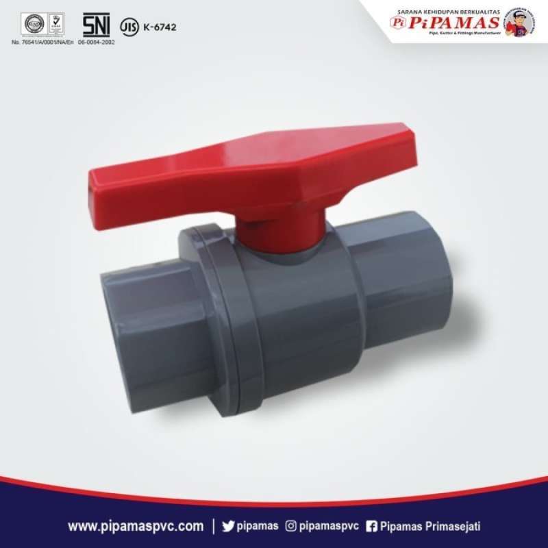 Jual Ball Valve PVC 1/2 inch Stop Kran Sock Fitting PVC Pipa PVC PiPAMAS di Seller Pipamas ...